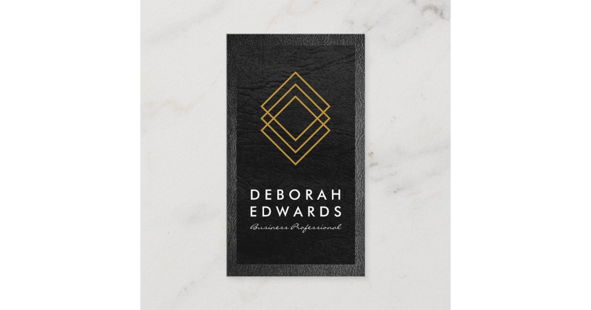 Gold Geometric Icons Business Card | Zazzle