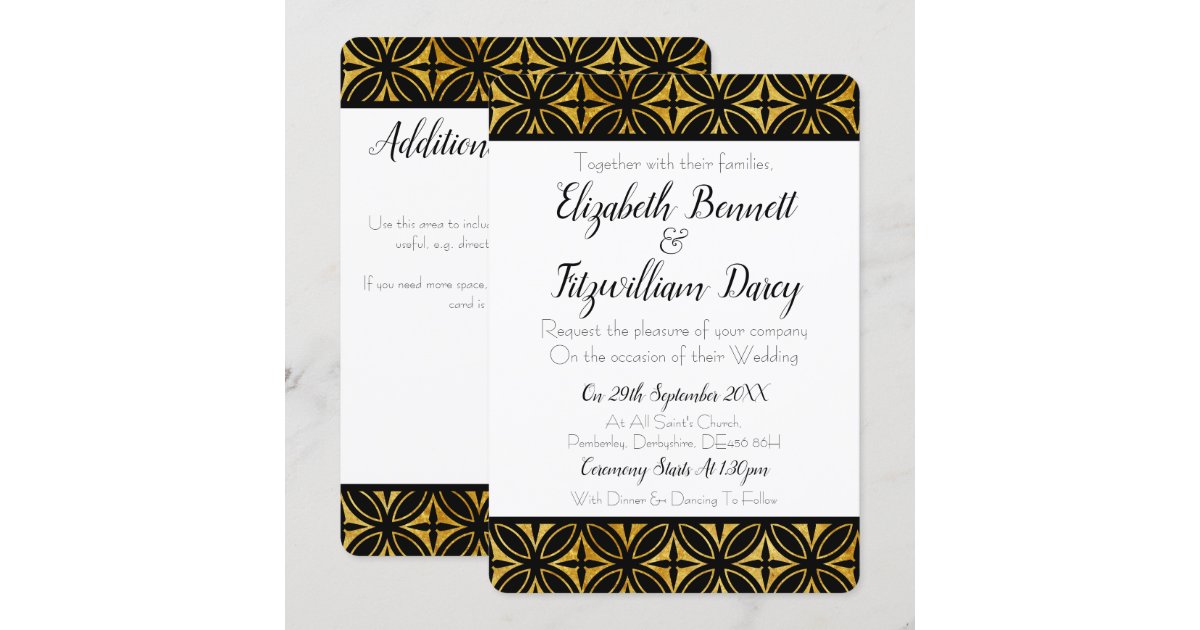 Gold Geometric Wedding Invitation | Zazzle
