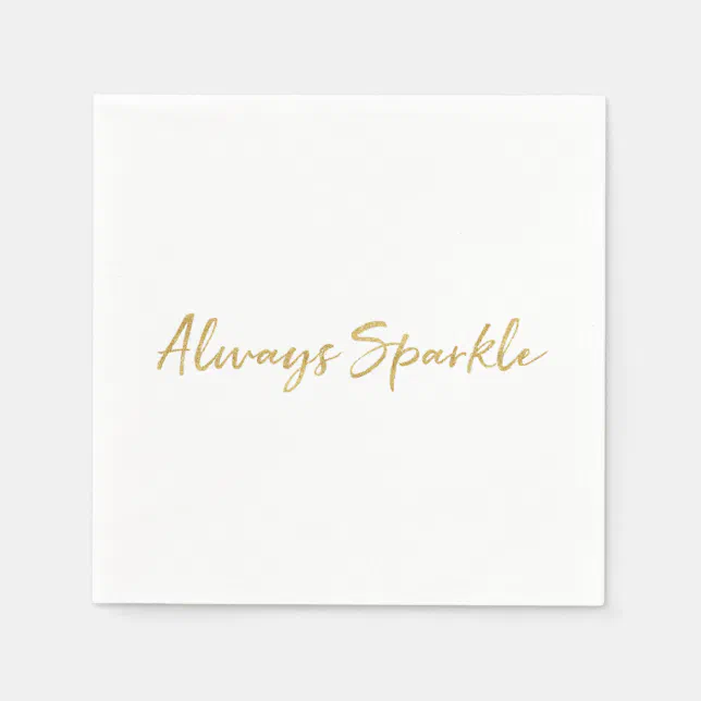Gold Glam Always Sparkle Birthday Paper Napkins | Zazzle