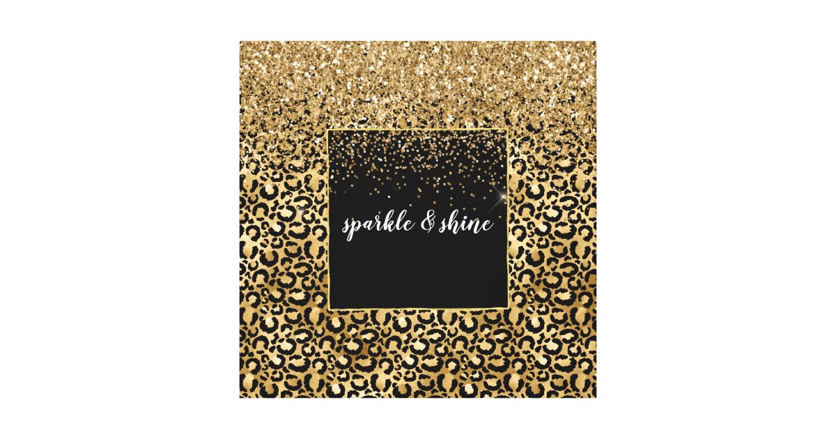Gold Glam Black Leopard Print | Zazzle.com