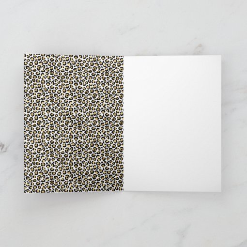 Gold Glam Black Leopard Print Card | Zazzle