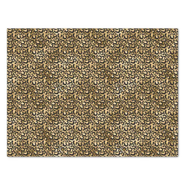Gold Glam Black Leopard Print Tissue Paper | Zazzle