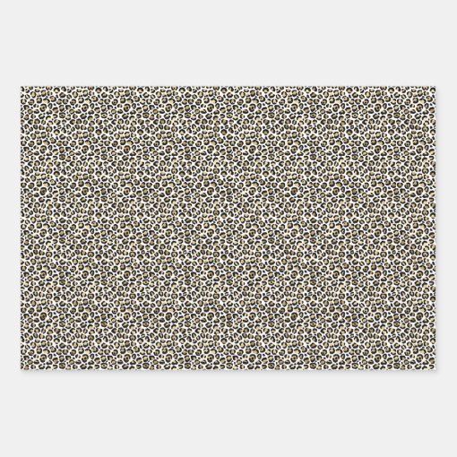Gold Glam Black Leopard Print Wrapping Paper Sheets | Zazzle