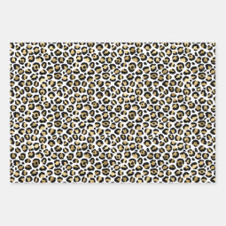 Gold Glam Black Leopard Print Wrapping Paper Sheets | Zazzle