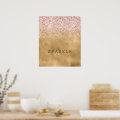 Gold Glam Blush Pink Glitter Sparkle Poster | Zazzle