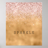 Gold Glam Blush Pink Glitter Sparkle Poster | Zazzle