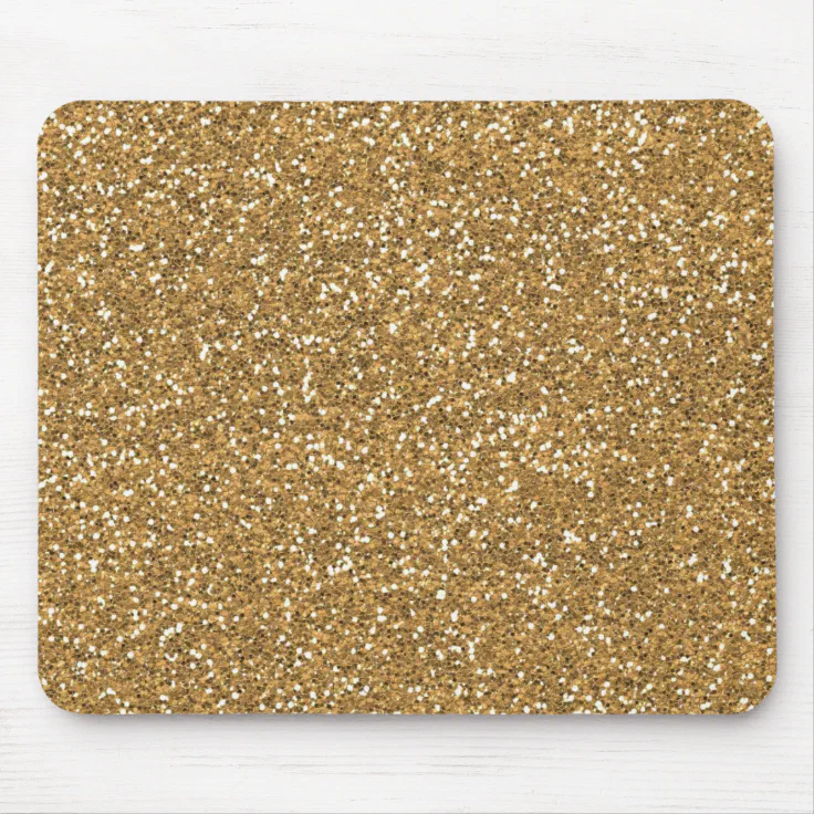 Gold Glam Faux Glitter Mouse Pad | Zazzle