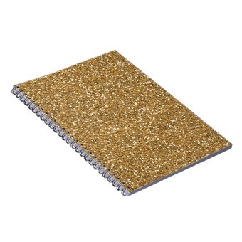 Gold Glam Faux Glitter Notebook | Zazzle