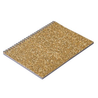 Gold Glam Faux Glitter Notebook | Zazzle