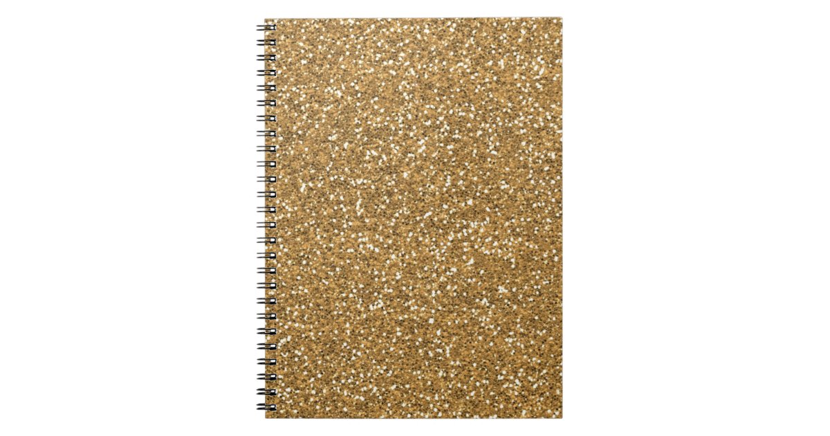 Gold Glam Faux Glitter Notebook | Zazzle