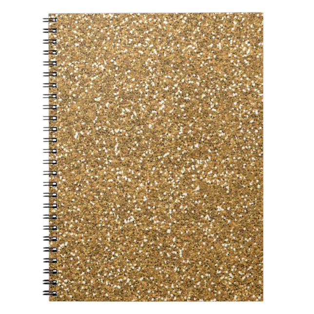Gold Glam Faux Glitter Notebook | Zazzle