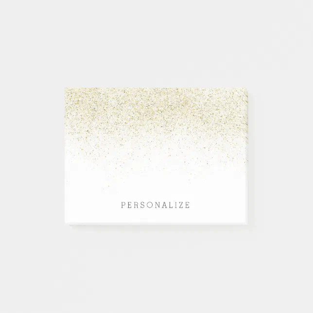 Gold Glam Faux Glitter Post-it Notes | Zazzle