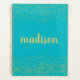 Gold Glam Glitter Confetti | Personalized Teal Planner | Zazzle