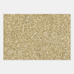 Gold Glam Glitzy Glitter Sparkle Wrapping Paper Sheets | Zazzle