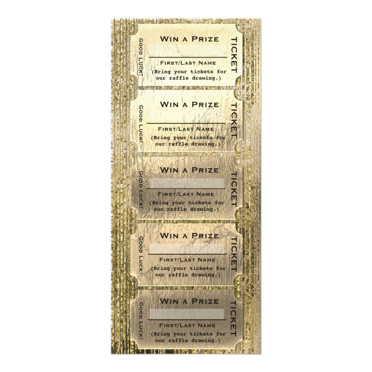 Gold Glam Raffle Tickets Rack Card | Zazzle