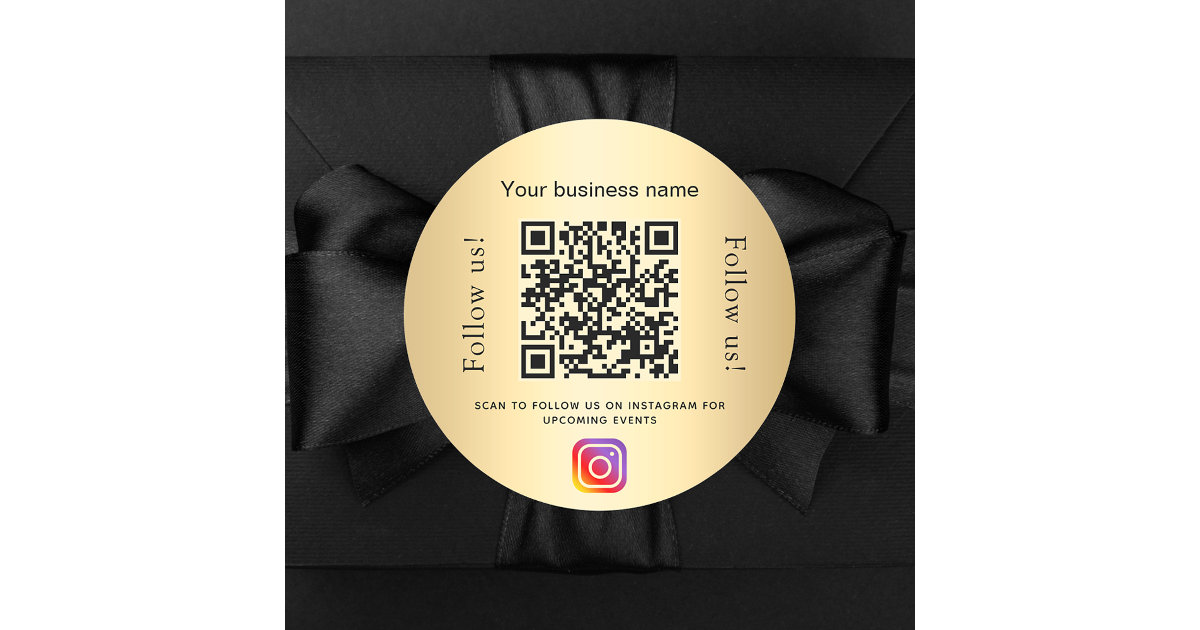 Gold glamorous business qr code instagram classic round sticker | Zazzle Gold glamorous business qr code instagram classic round sticker | Zazzle