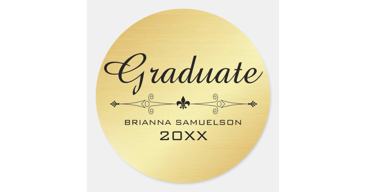 Gold Glamour Graduation Sticker | Zazzle
