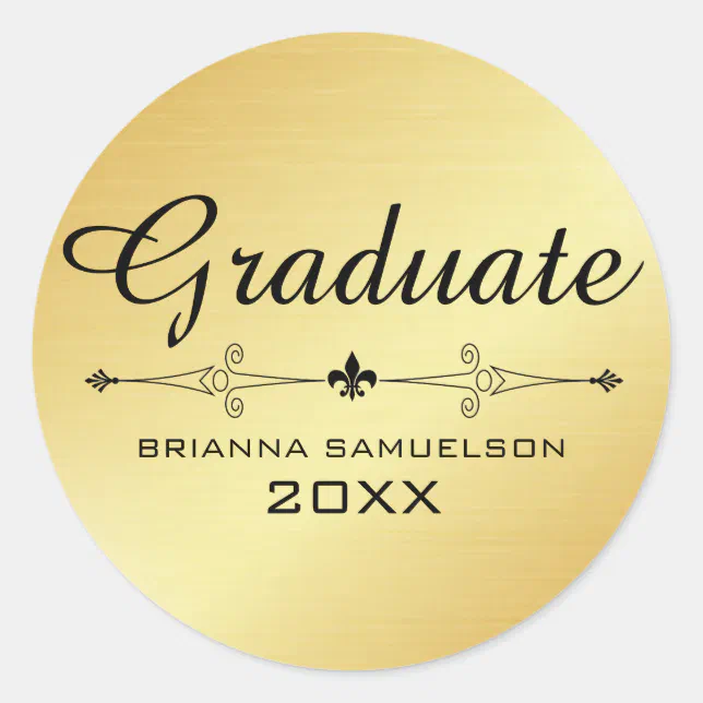 Gold Glamour Graduation Sticker | Zazzle