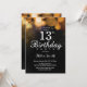 Gold Glitter 13th Birthday Invitation Card | Zazzle