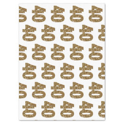 Gold Glitter 40th Birthday Tissue Paper | Zazzle