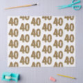Gold Glitter 40th Birthday Tissue Paper | Zazzle