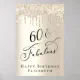 Gold Glitter 60th Birthday Party Poster | Zazzle