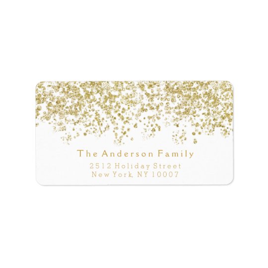 Gold glitter address label | Zazzle.com