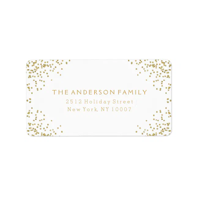Gold glitter address label III | Zazzle