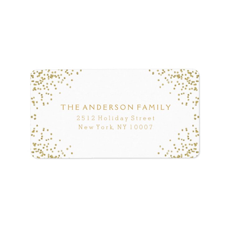 Gold glitter address label III | Zazzle