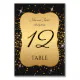 Gold Glitter and Black Table Numbers | Zazzle