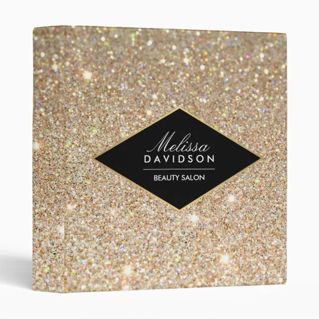 Gold Glitter and Glamour Beauty Binder | Zazzle