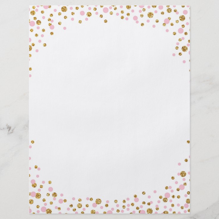 Gold Glitter and Pink Sprinkle Confetti Flyer | Zazzle
