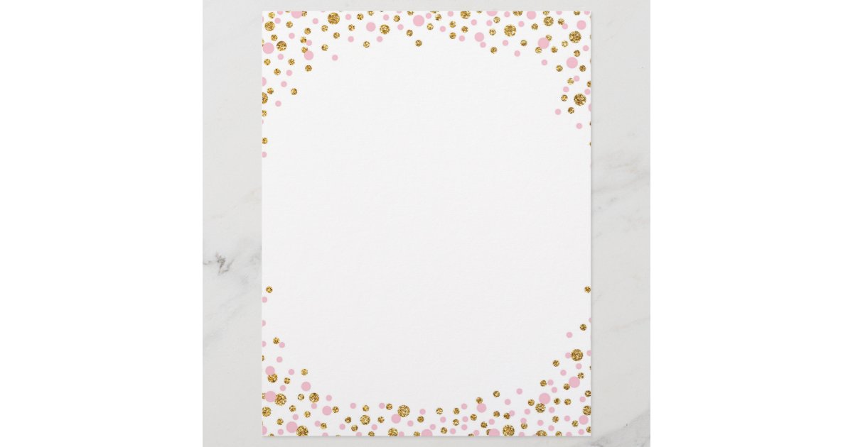 Gold Glitter and Pink Sprinkle Confetti Flyer | Zazzle