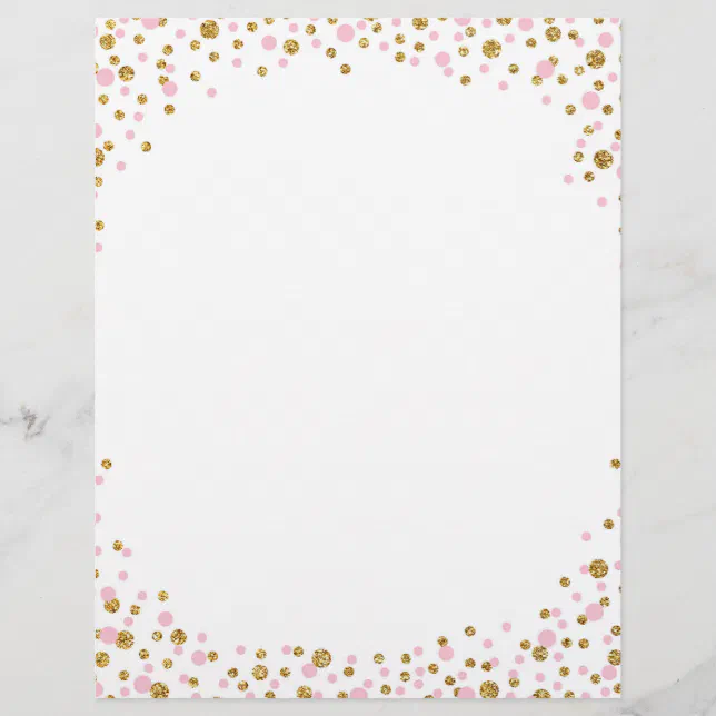 Gold Glitter and Pink Sprinkle Confetti Flyer | Zazzle
