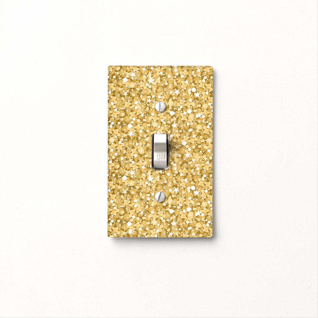 Gold Glitter And Sparkles Light Switch Cover | Zazzle