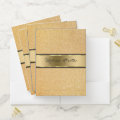 Gold Glitter And Stripe Pocket Folder | Zazzle