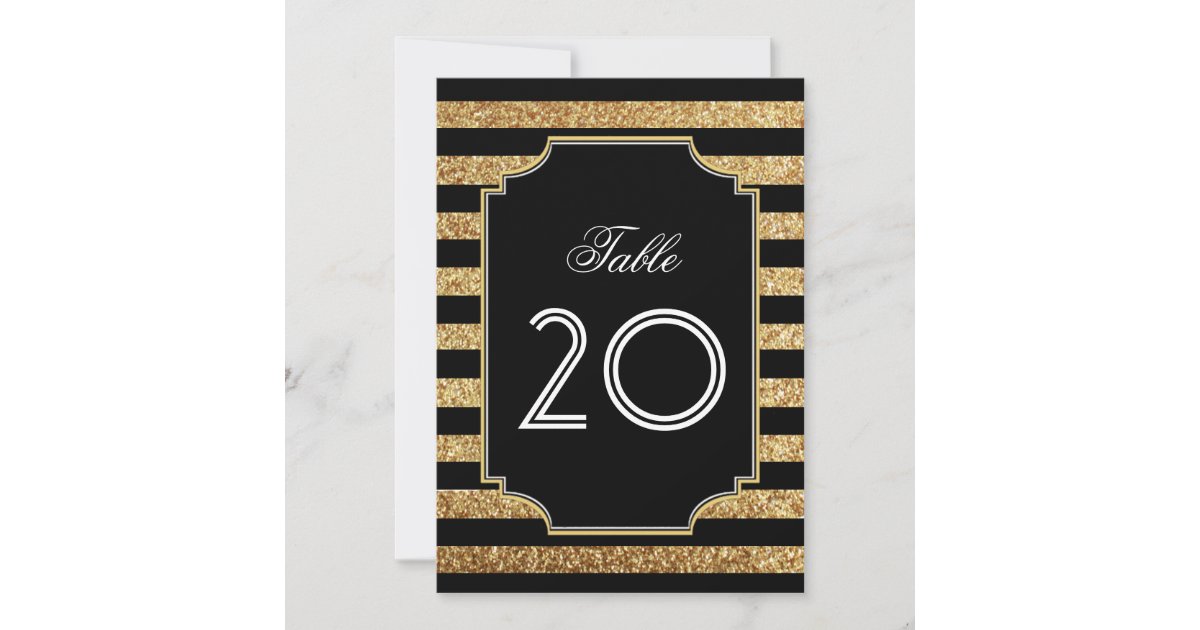 Gold Glitter Art Deco 1920s Table Numbers | Zazzle
