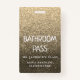 Gold Glitter Back To School Bathroom Hall Pass Badge | Zazzle