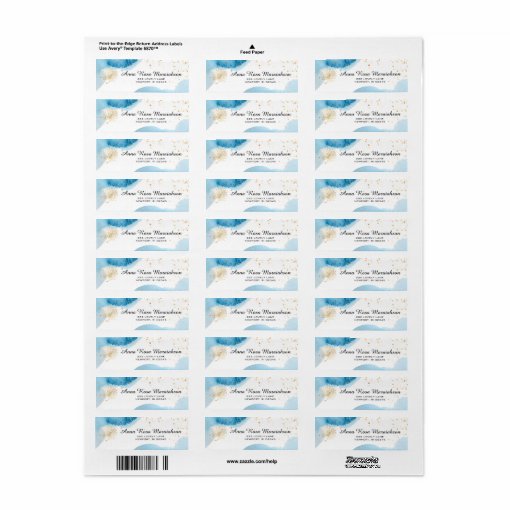 Gold Glitter Beach Nautical Ocean Palm Fan Label | Zazzle