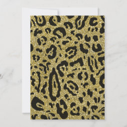 Gold Glitter Black Cheetah Leopard Chic Wedding Invitation | Zazzle