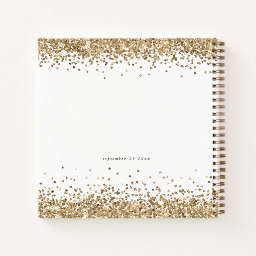 Gold Glitter Borders 21st Birthday Guest Book | Zazzle
