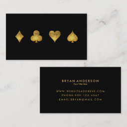 Gold Glitter Casino Gaming Business Card | Zazzle