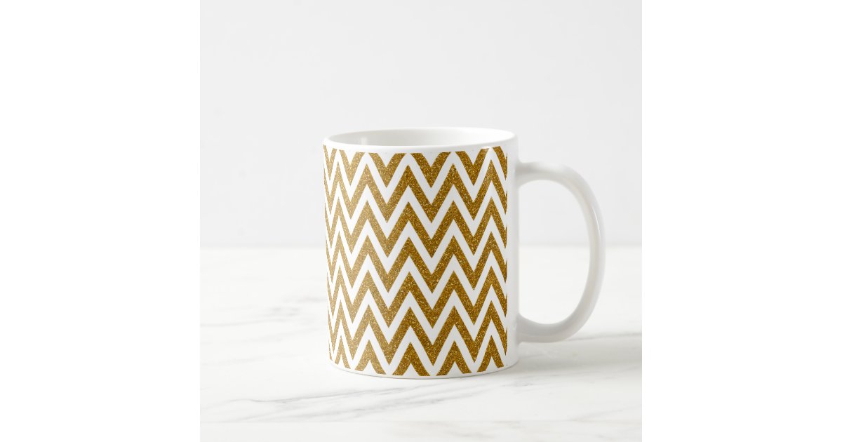 Gold Glitter Chevron Coffee Mug | Zazzle