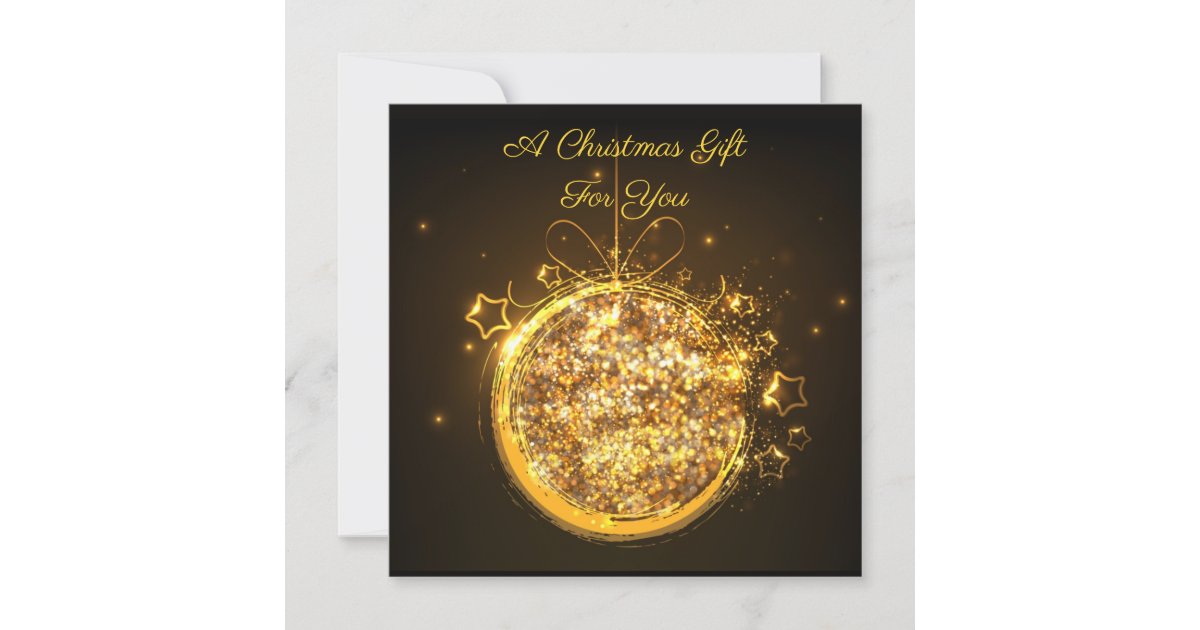Gold glitter Christmas bulb elegant holiday | Zazzle