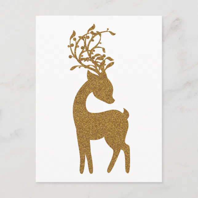 Gold Glitter Christmas Holiday Reindeer | Zazzle