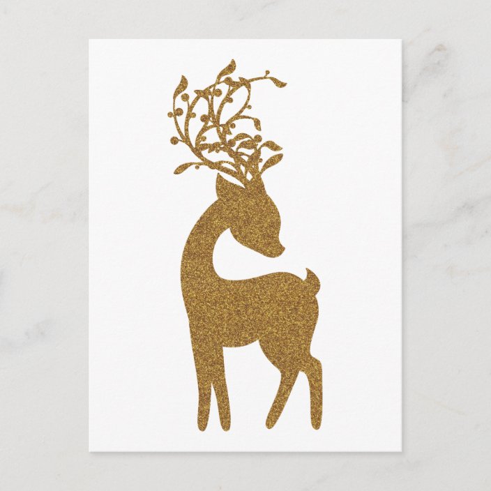 Gold Glitter Christmas Holiday Reindeer | Zazzle.com