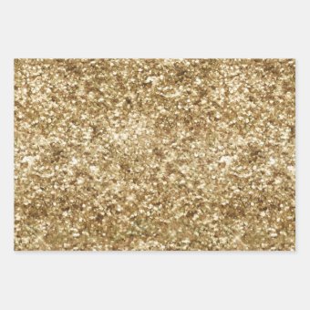 Gold Glitter Christmas Trees Wrapping Paper Sheets | Zazzle