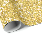 Gold Glitter Christmas Wrapping Paper | Zazzle