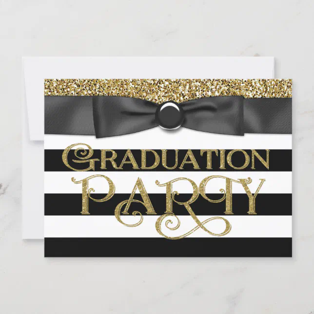 Gold Glitter Class of 2015 Graduation Invitation | Zazzle