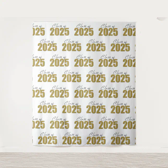 Gold Glitter Class of 2025 Photo Backdrop | Zazzle